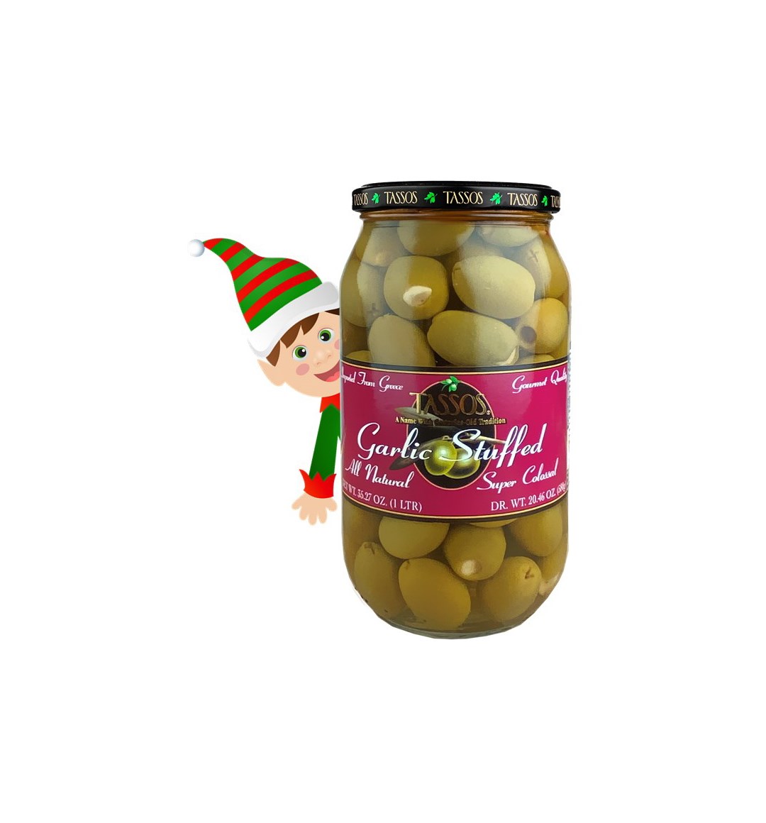 Garlic Stuffed Super Colossal Olives | Tassos