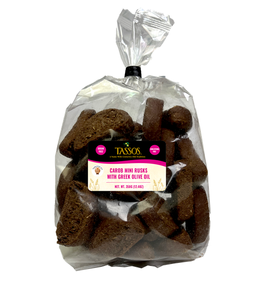 Carob Mini Rusk Made with Greek Olive Oil | Tassos