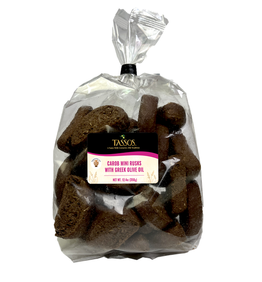 Carob Mini Rusk Made with Greek Olive Oil | Tassos